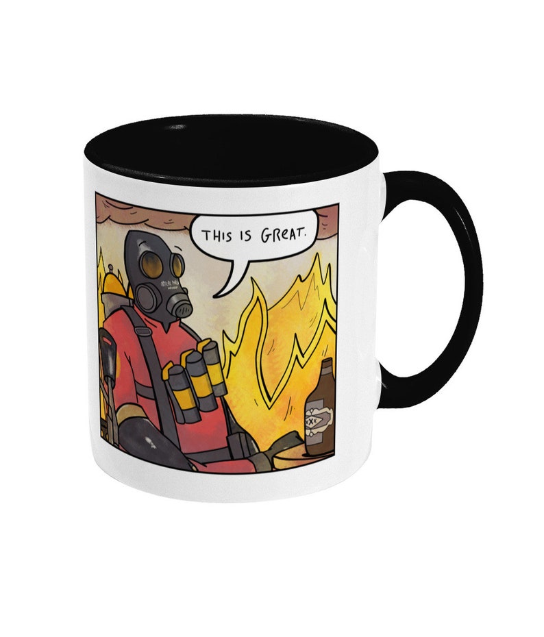 TF2 Pyro this is Fine Parody / 2-tone Mug - Etsy