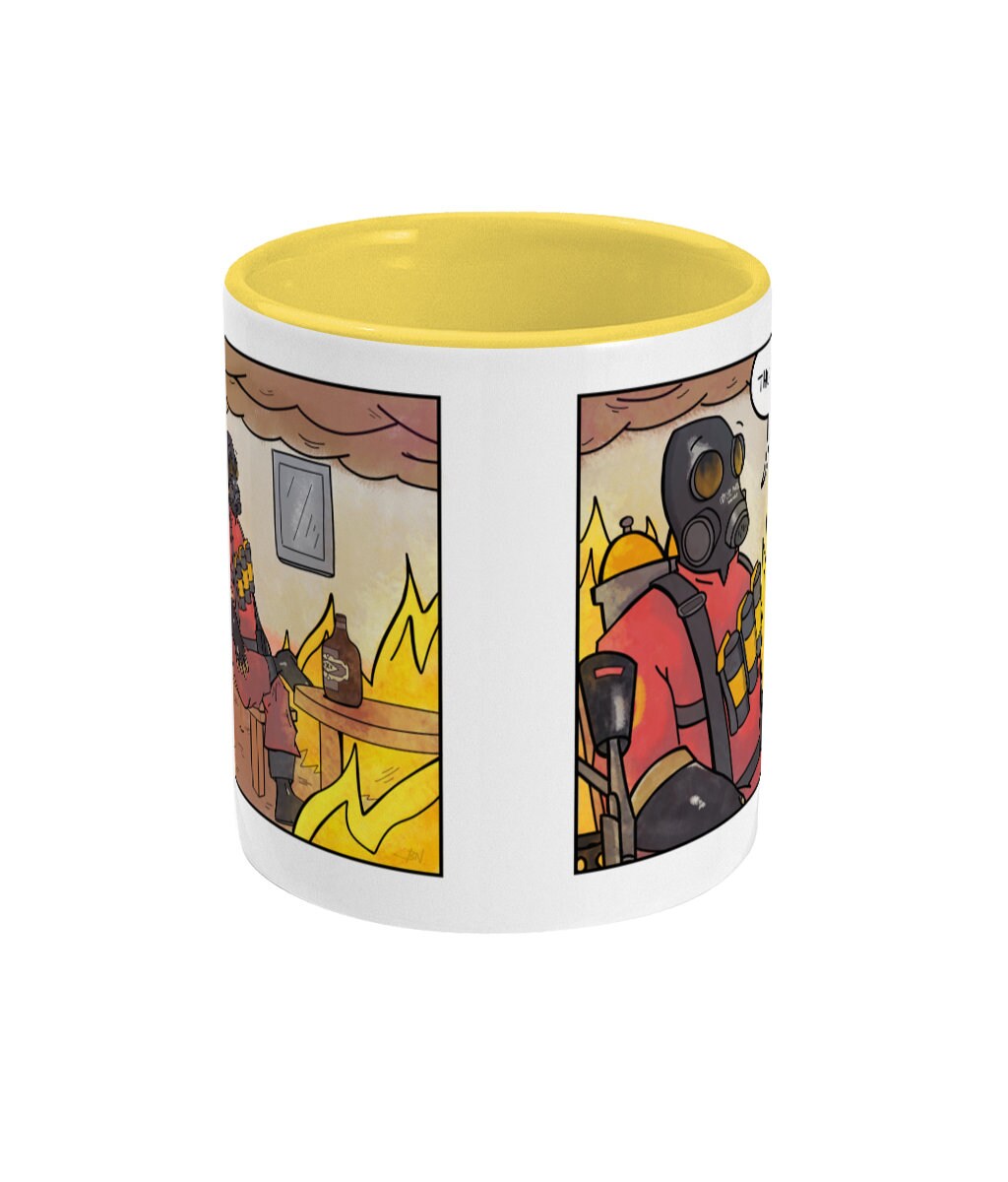 TF2 Pyro this is Fine Parody / 2-tone Mug - Etsy