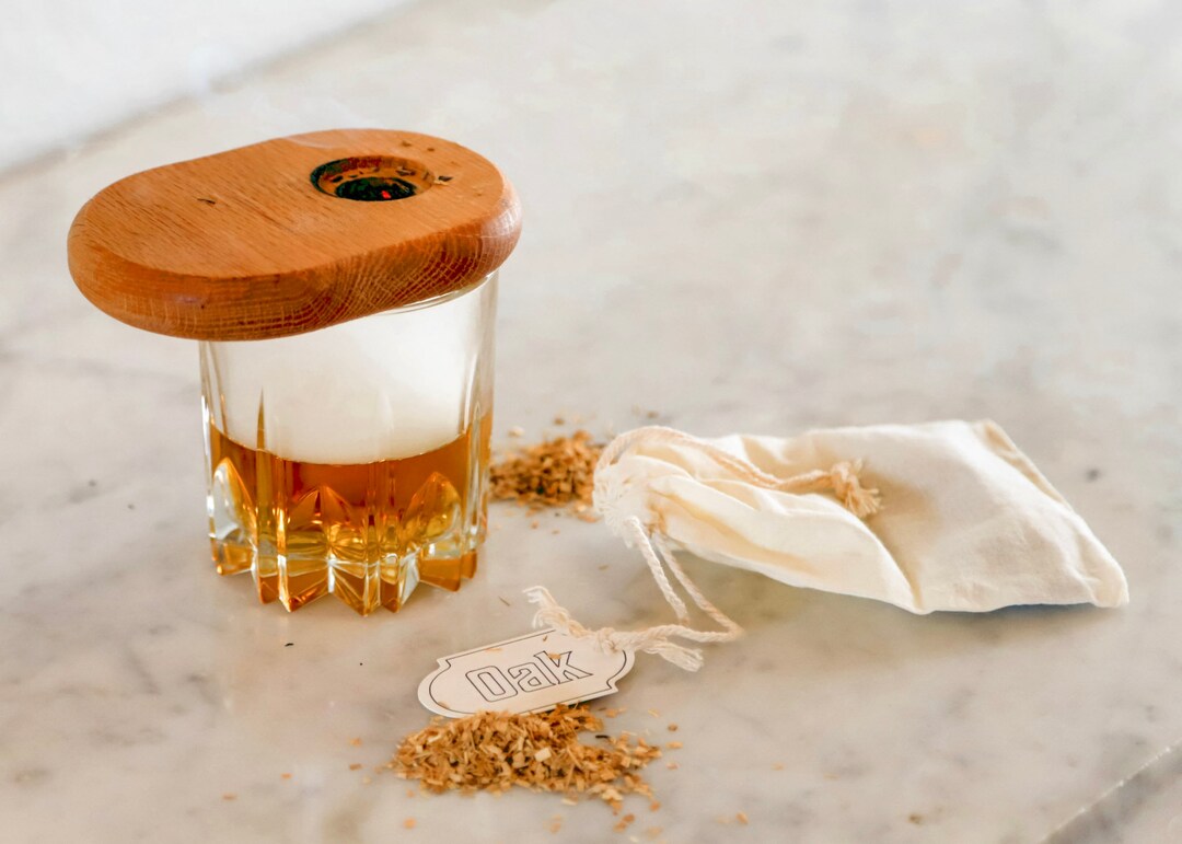 Oak Cocktail Smoker: Bourbon & Whiskey Infuser With Wood Chips - Etsy
