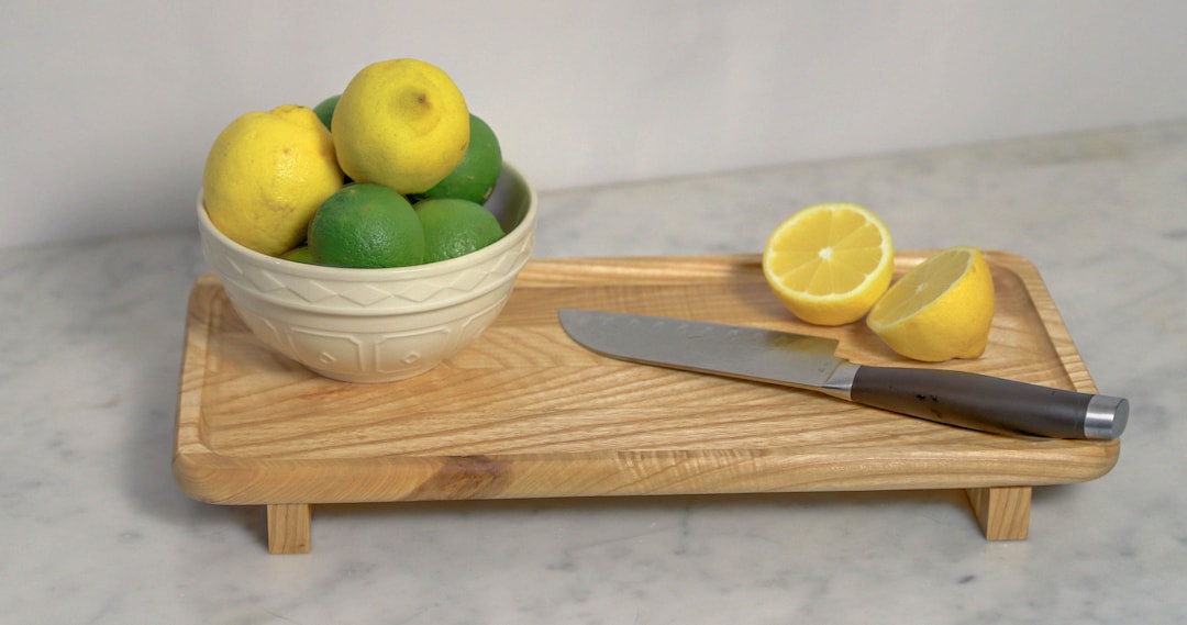 Handmade Ash Wooden Catchall Tray With Feet | Raised Charcuterie Board ...