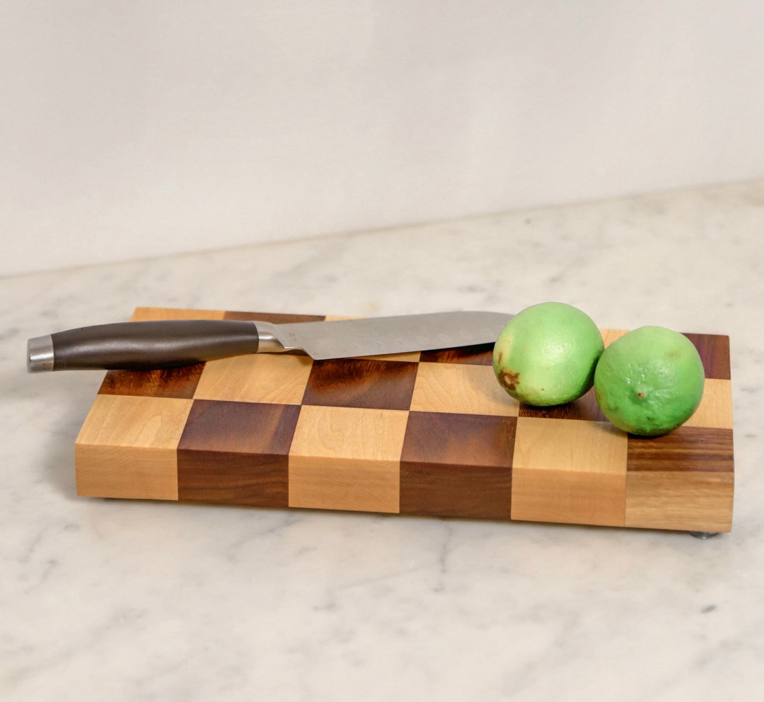 Handcrafted Walnut and Maple Checkered Bar Board - Stylish Cocktail ...