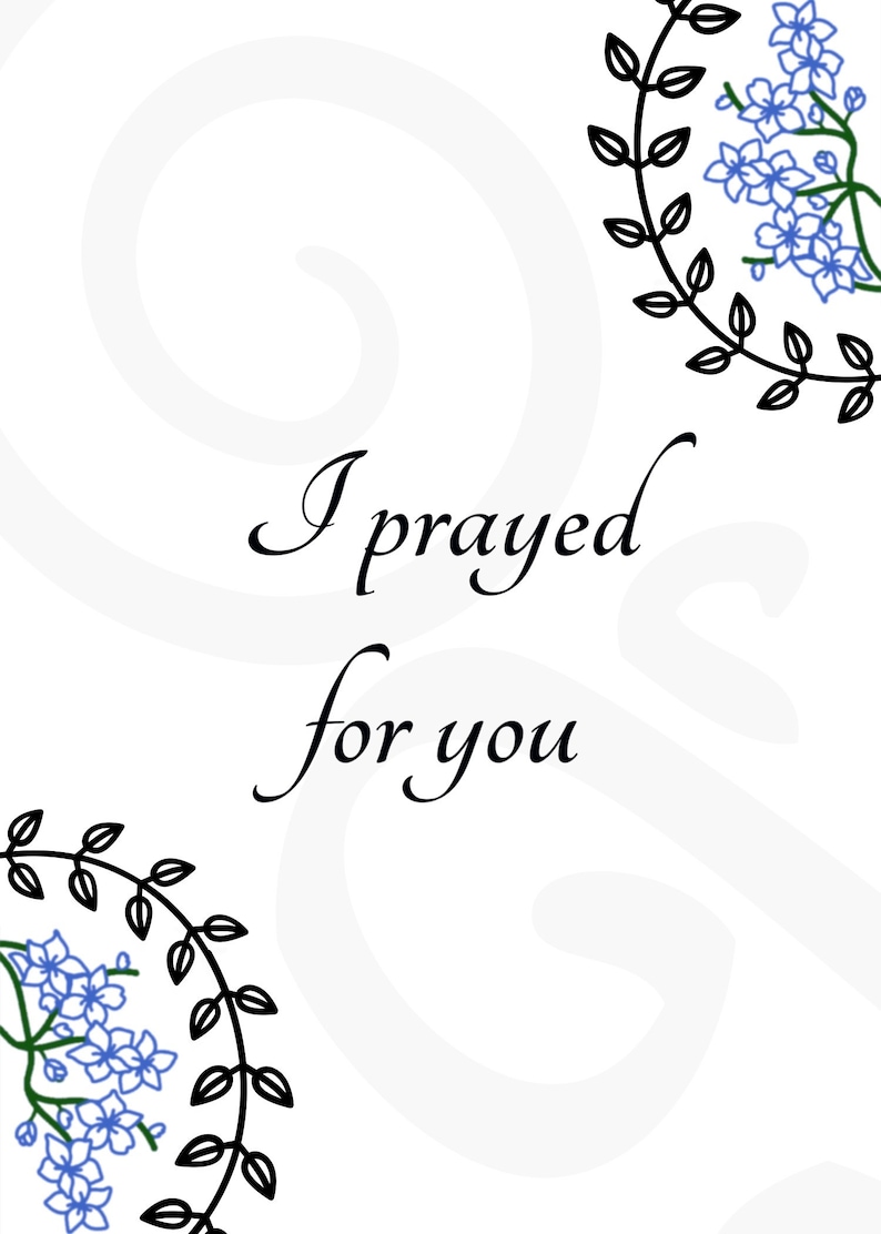 Digital Download: I Prayed for You Greeting Card - Etsy