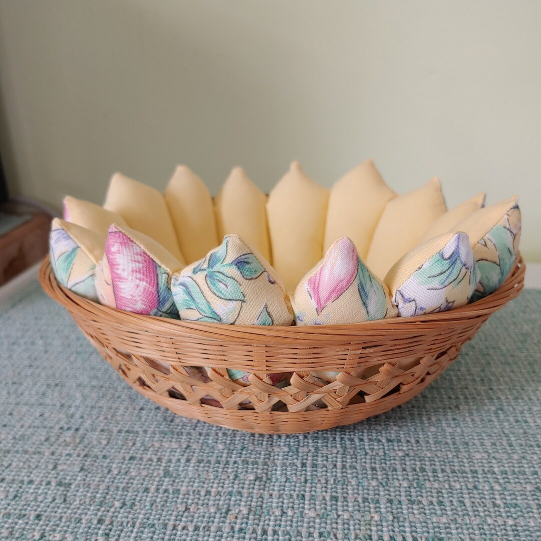 Yellow Bunnies and Flowers Heirloom Basket Re-creation of a Gift My ...