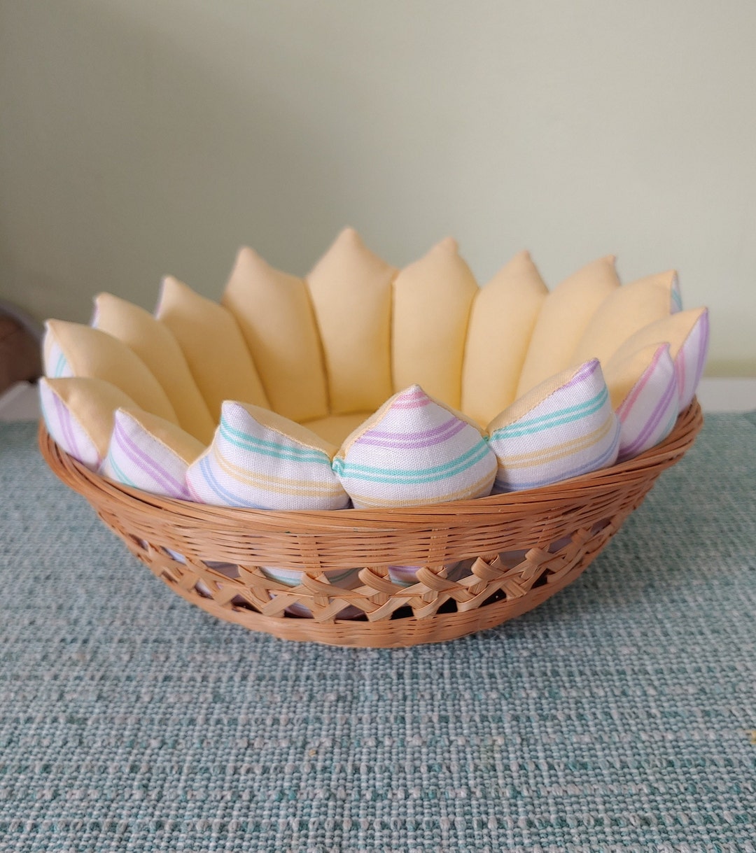Yellow Pastel Striped Heirloom Basket Re-creation of a Gift My Mother ...