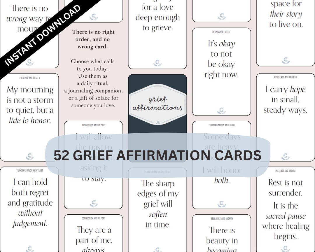 Grief Affirmation Cards | Comfort & Healing After Loss | Sympathy Gift ...