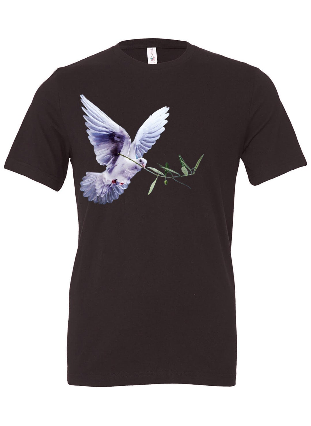 Dove With Olive Branch Shirt - Logo Design Shirt, Your Logo, Your Text ...