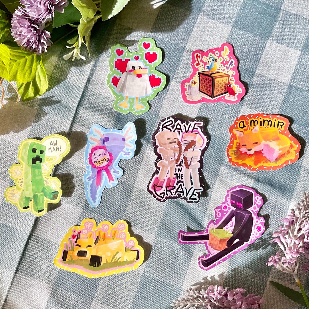 Colourful Minecraft Mobs Stickers - Etsy