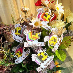 Queer Pride Minecraft Bees Stickers - Etsy