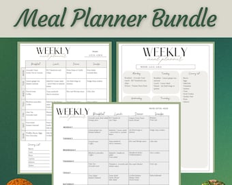 Weekly Meal Planner | Meal Planner | Printable Planner | Minimalist ...