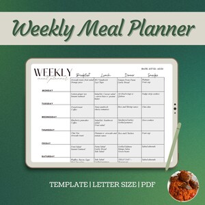 Weekly Meal Planner | Meal Planner | Printable Planner | Minimalist ...