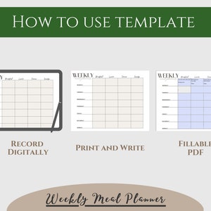 Weekly Meal Planner Meal Planner Printable Planner Minimalist Template ...