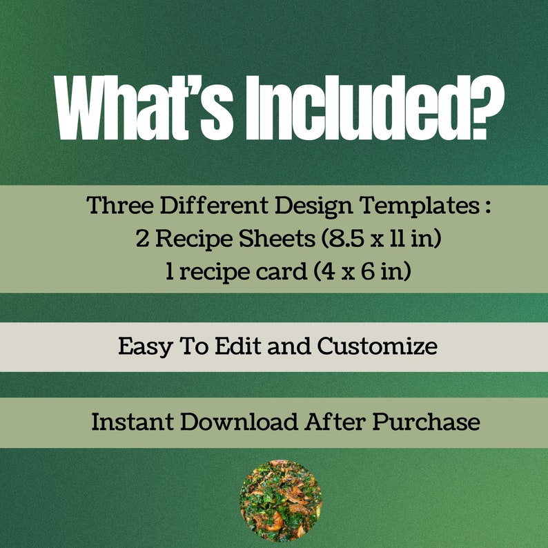 Recipe Sheet Template Bundle | Recipe Card | Editable and Printable ...