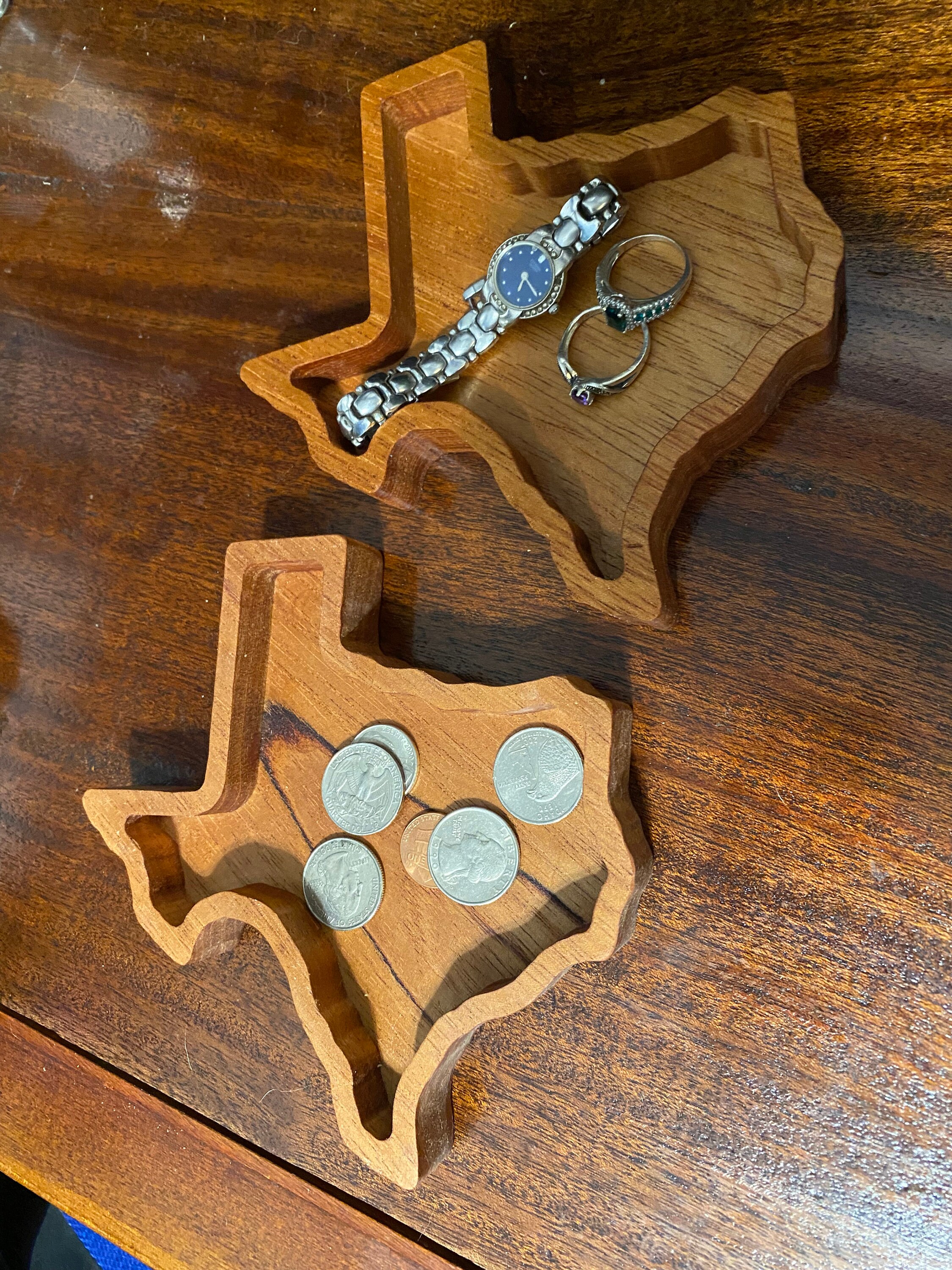 Spanish Cedar Trinket Tray Wood Texas Trinket Tray, Unique Valet Tray ...