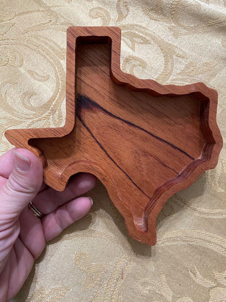Spanish Cedar Trinket Tray Wood Texas Trinket Tray, Unique Valet Tray ...