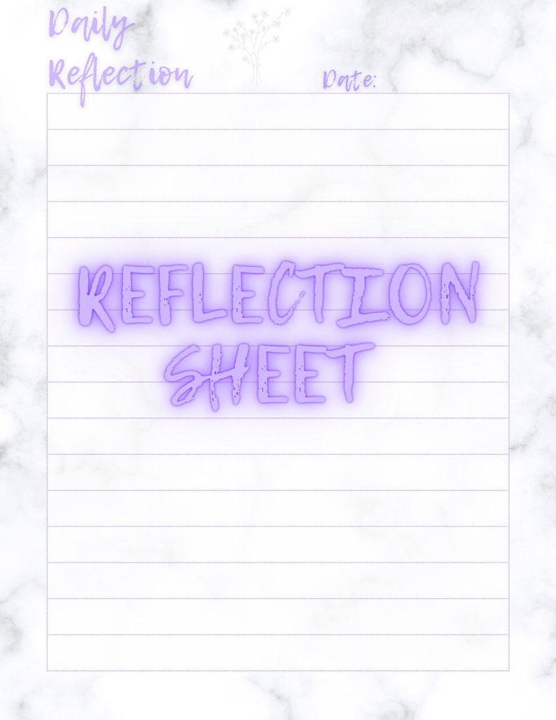 Cute Cloudy Full Page Reflection Sheet - Etsy