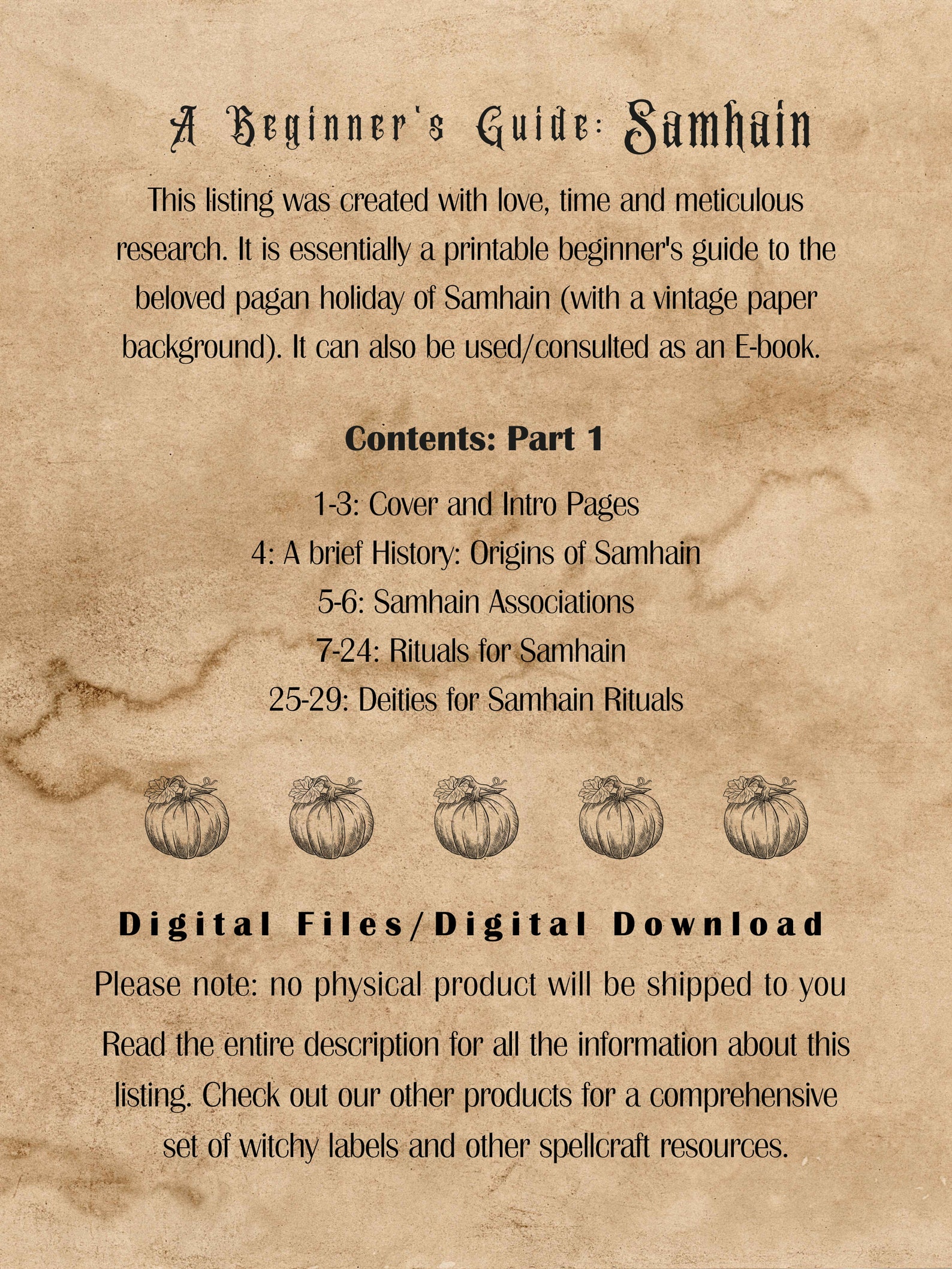 Printable Beginner's Guide to Samhain Part 1 | Pagan and Witchcraft ...