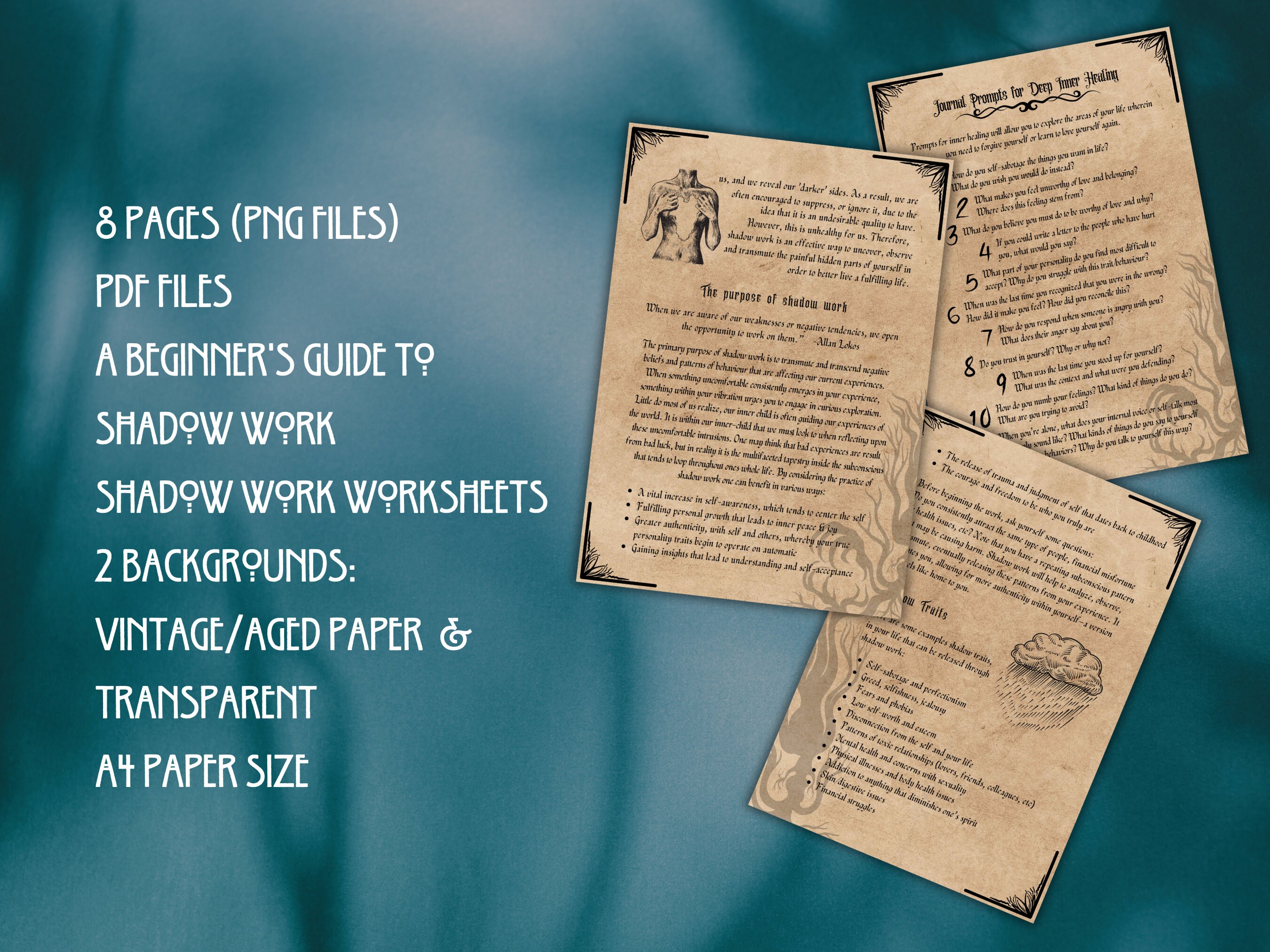 Printable 8-page Shadow Work Guide and Worksheets | A4 Size | Self-care ...