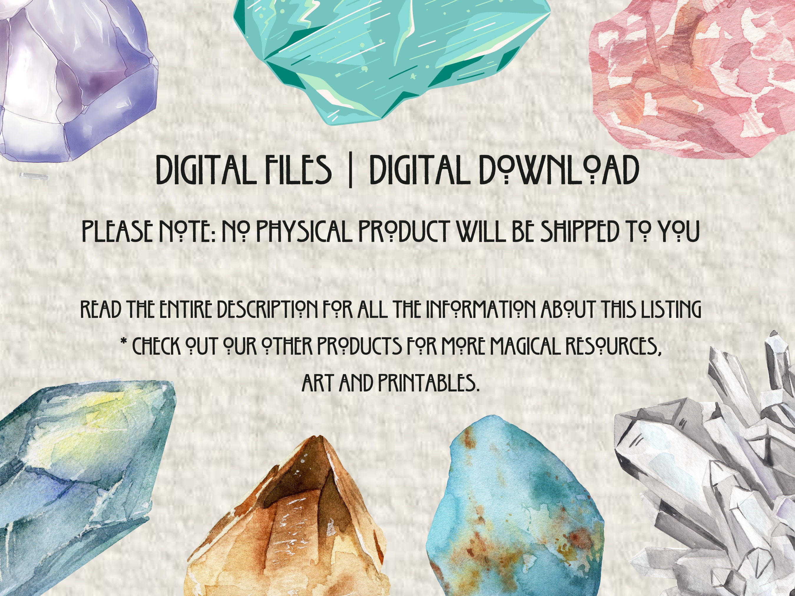 Printable Crystal Poster | Crystal Meanings & Uses | A4 Size | PNG and ...