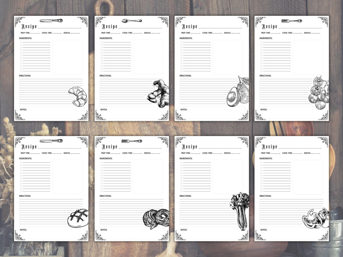 Printable Kitchen Witch Recipe Pages: Vintage A4 (digital Download) - Etsy