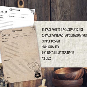 Printable Kitchen Witch Recipe Pages: Vintage A4 (digital Download) - Etsy