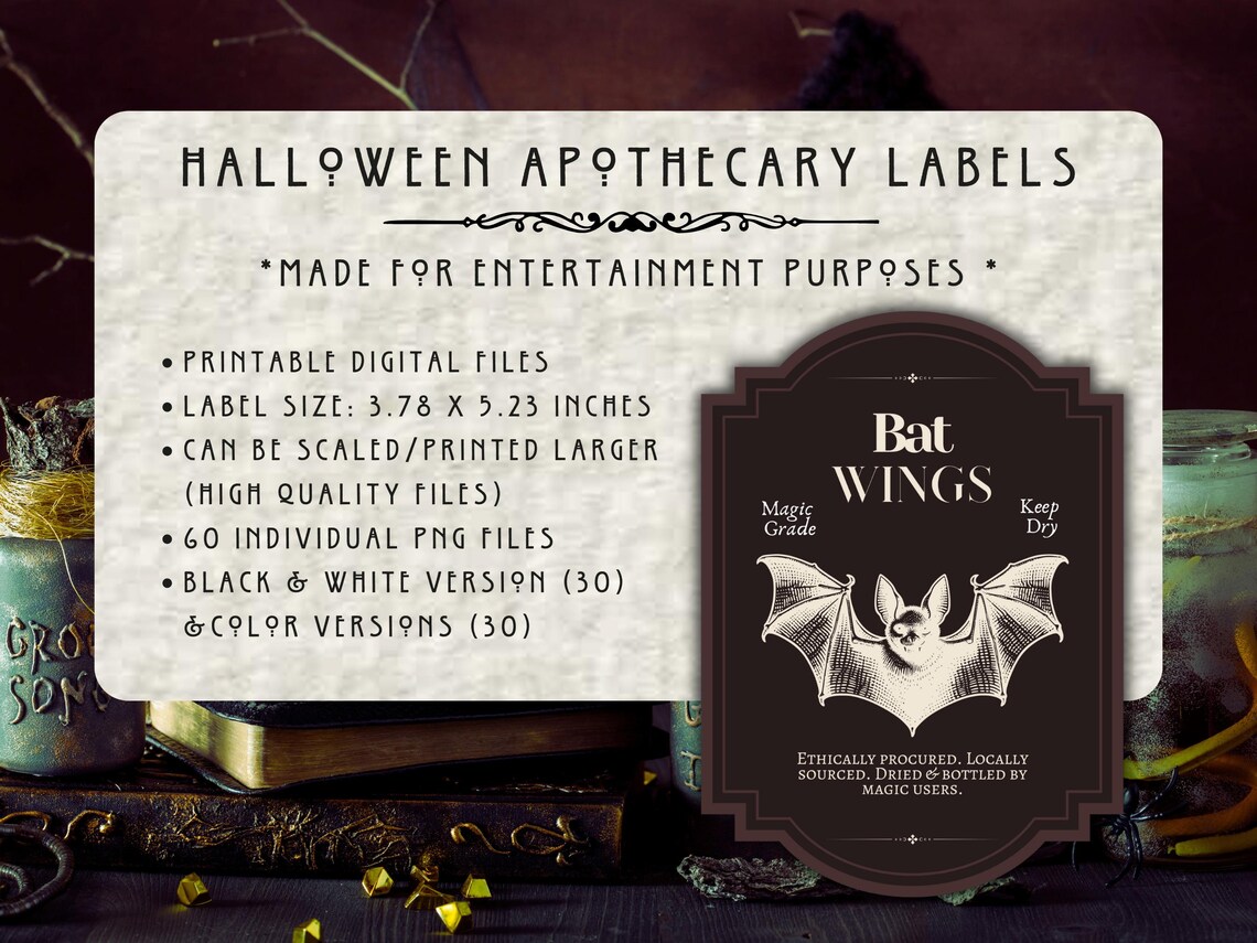Printable Halloween Apothecary Label Set: Magic & Potions (digital ...