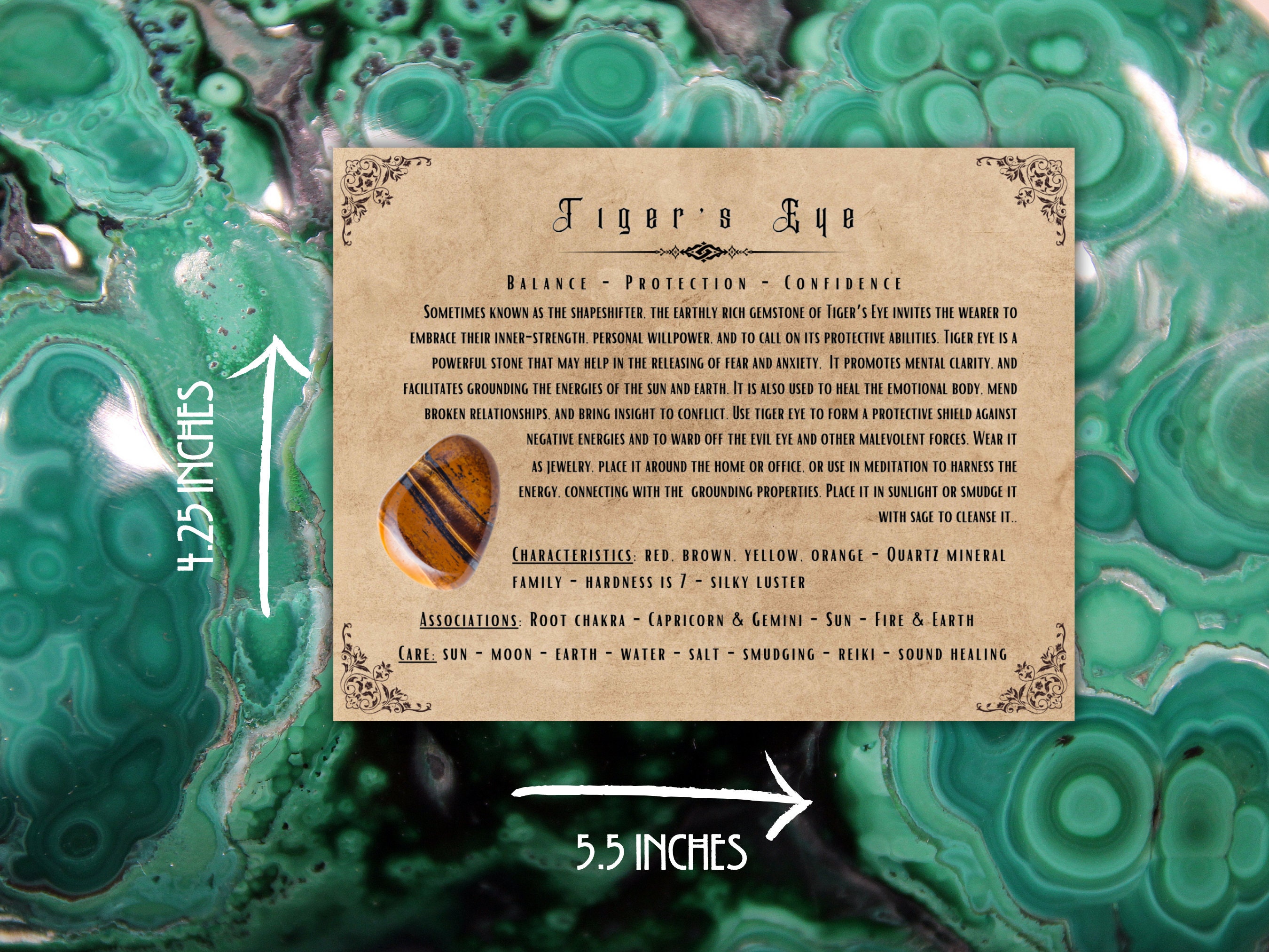 Printable Crystal Cards: Vintage Paper, Crystal Info (PNG Files) - Etsy