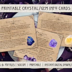 Printable Crystal Cards PART 1 | Vintage Paper Background | Crystal ...