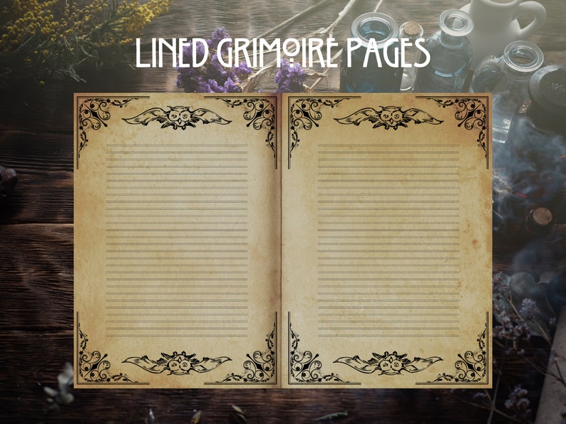 Printable Blank Grimoire Pages: Book of Shadows Templates (digital ...