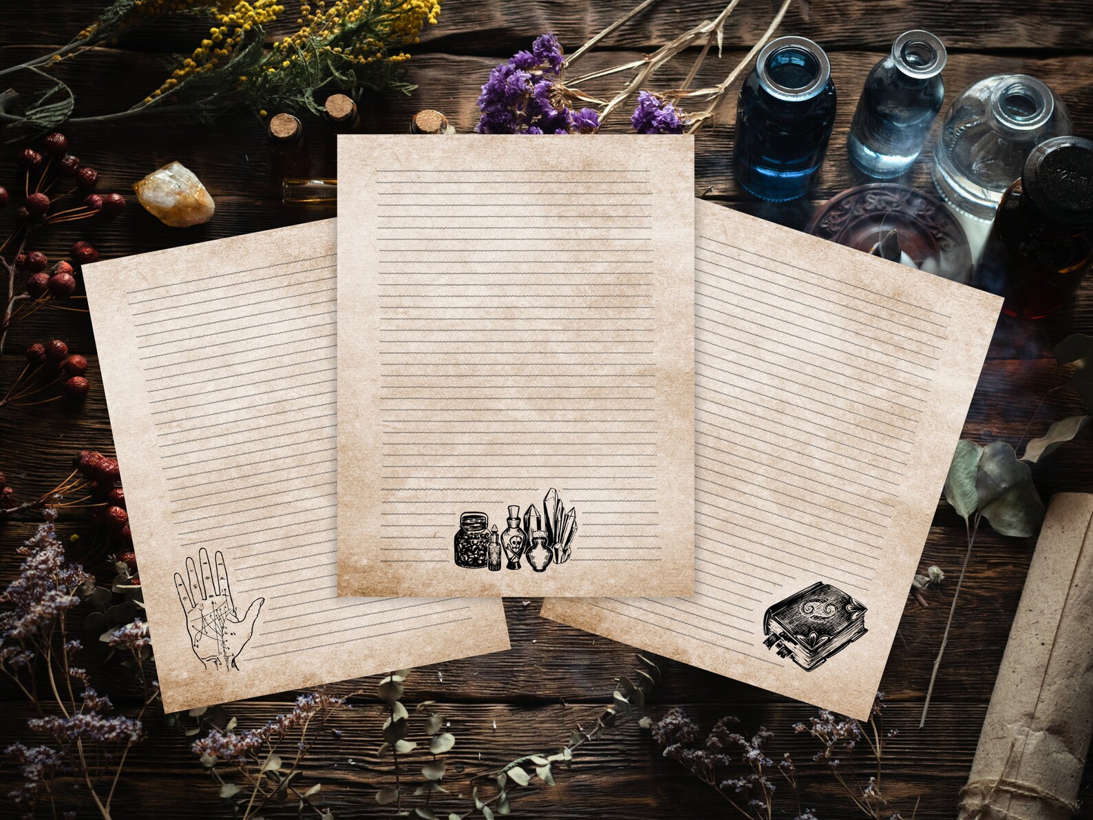 Printable Witchcraft-themed Note Pages | US Letter 8.5 X 11 Inches ...