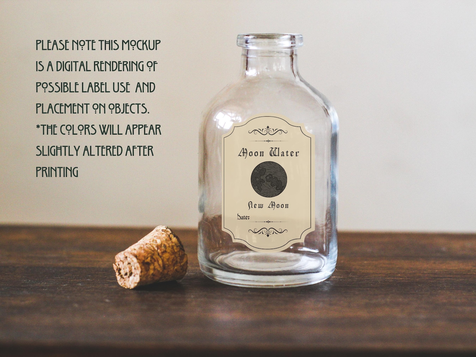 Printable Moon Water Labels | 8 Lunar Phases (includes Transitional ...