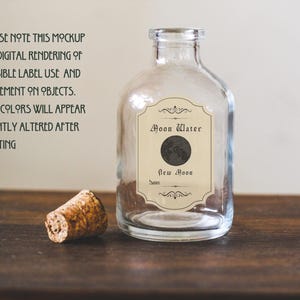 Printable Moon Water Labels 8 Lunar Phases includes Transitional Phases ...