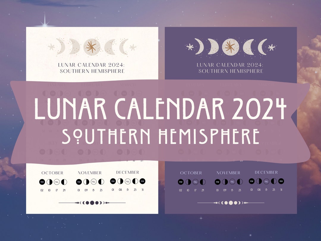 Printable Lunar Phase Calendar for Southern Hemisphere - Etsy