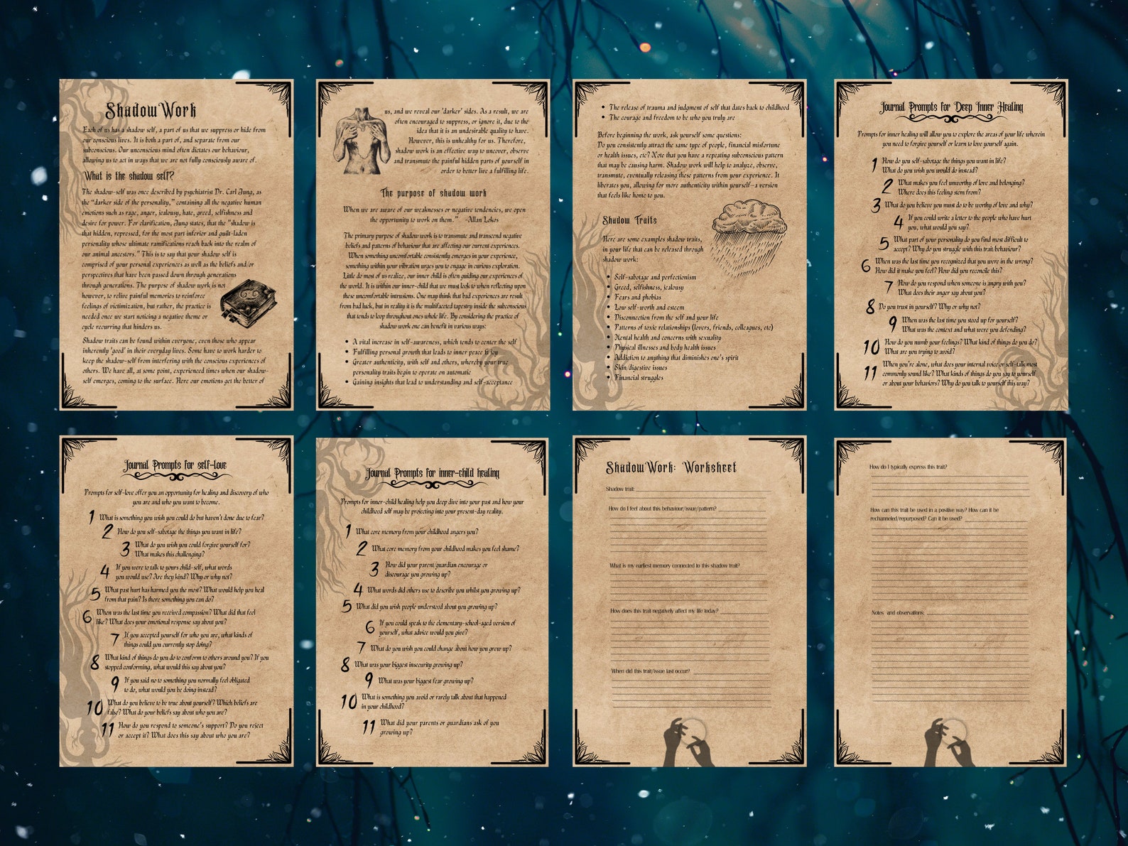 Printable 8-page Shadow Work Guide and Worksheets | A4 Size | Self-care ...