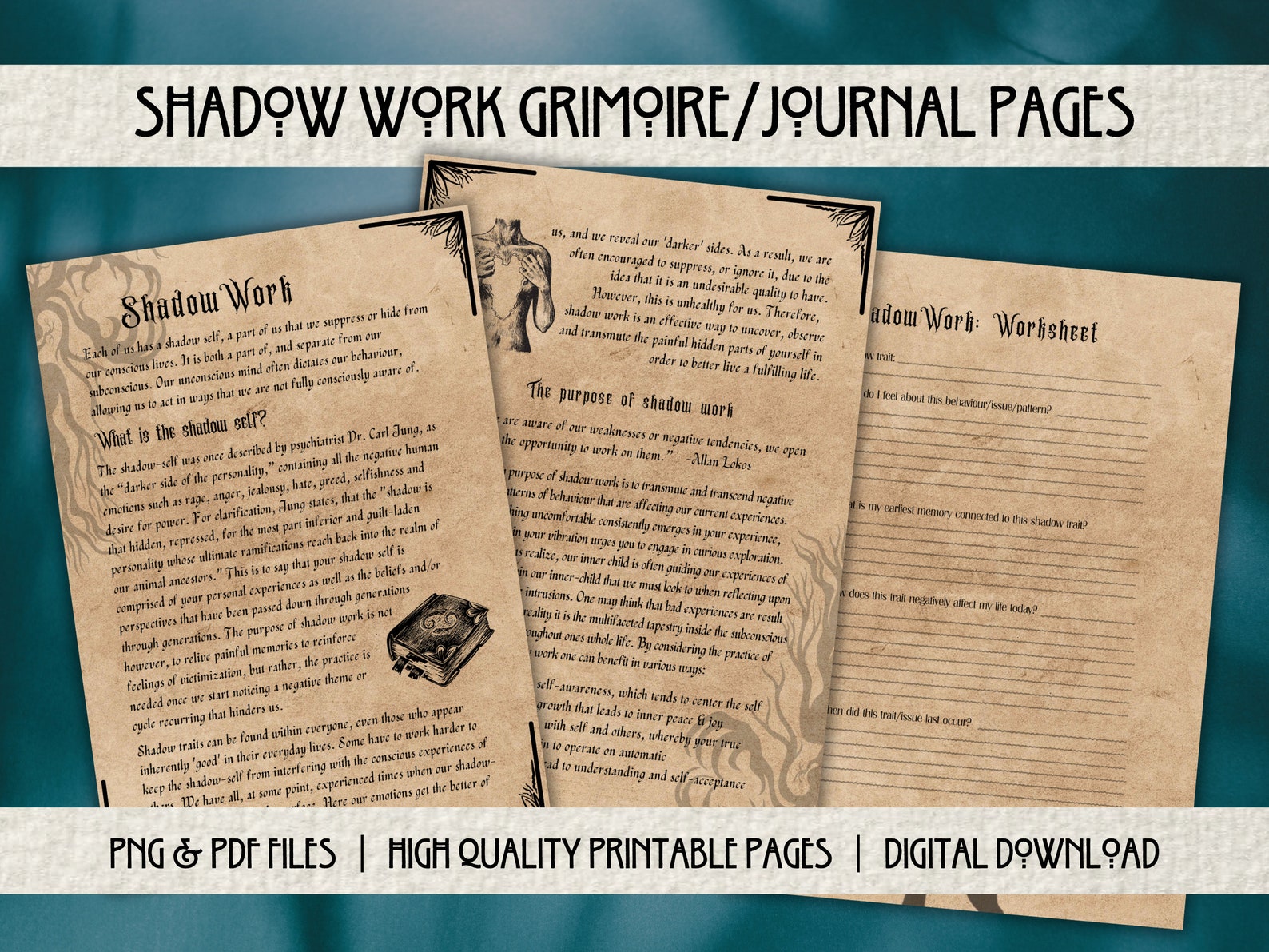 Printable 8-page Shadow Work Guide and Worksheets | A4 Size | Self-care ...