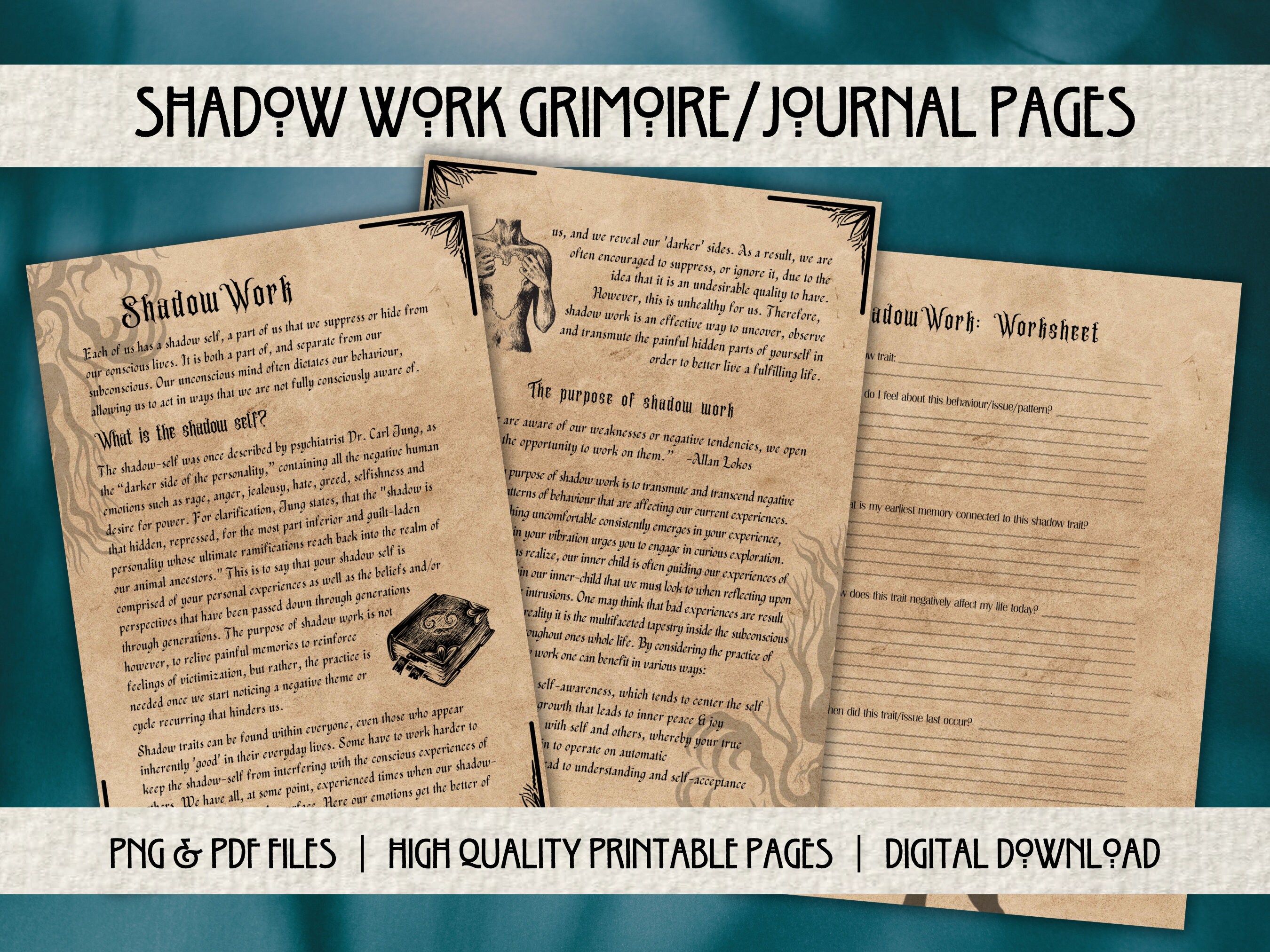 Printable 8-page Shadow Work Guide and Worksheets | A4 Size | Self-care ...