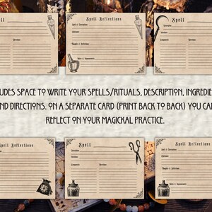 Printable Spell & Ritual Cards | Vintage Paper Texture Background ...