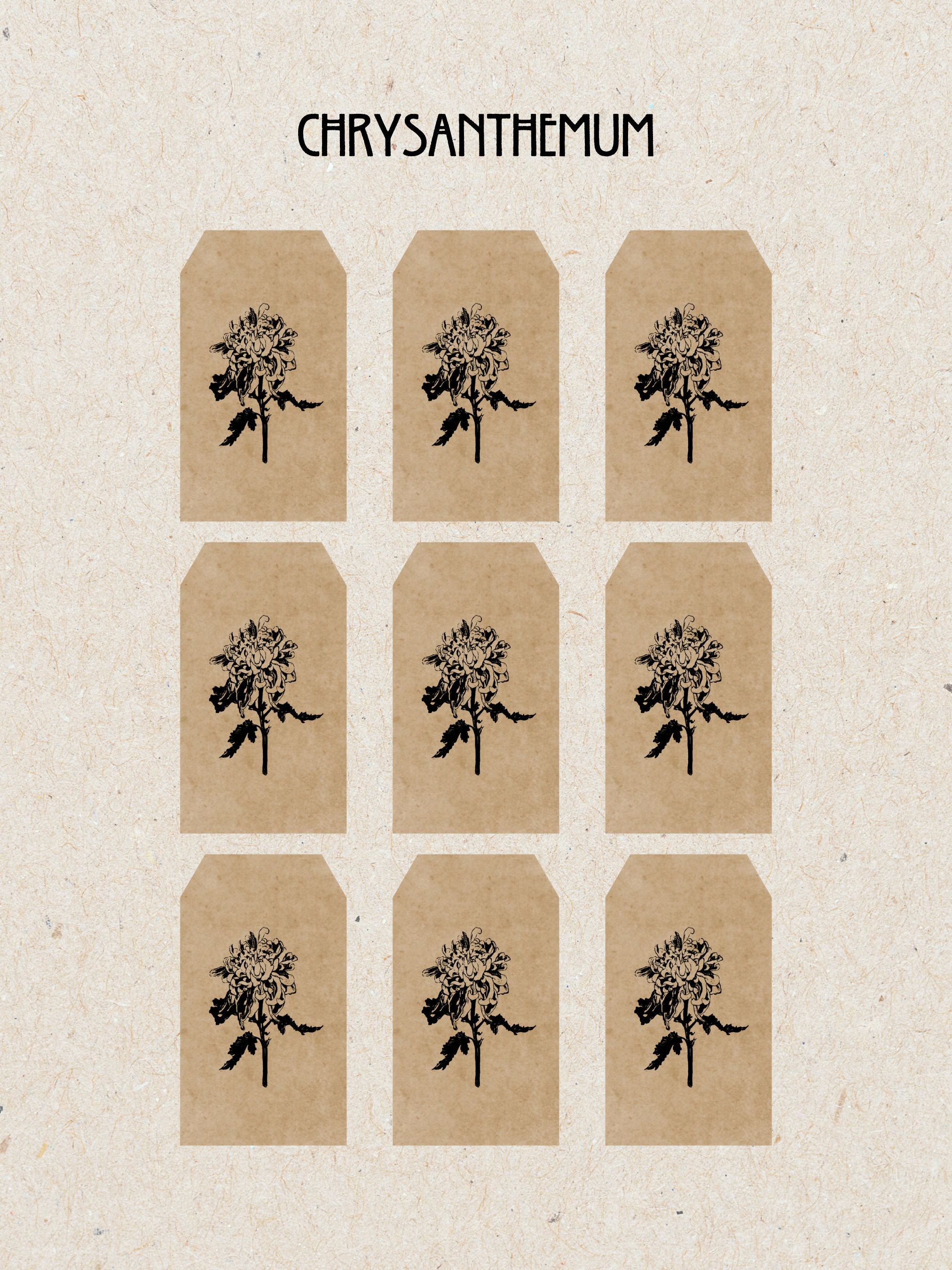 Printable Botanical Gift Tags | Digital Download | Print & Cut | PNG ...