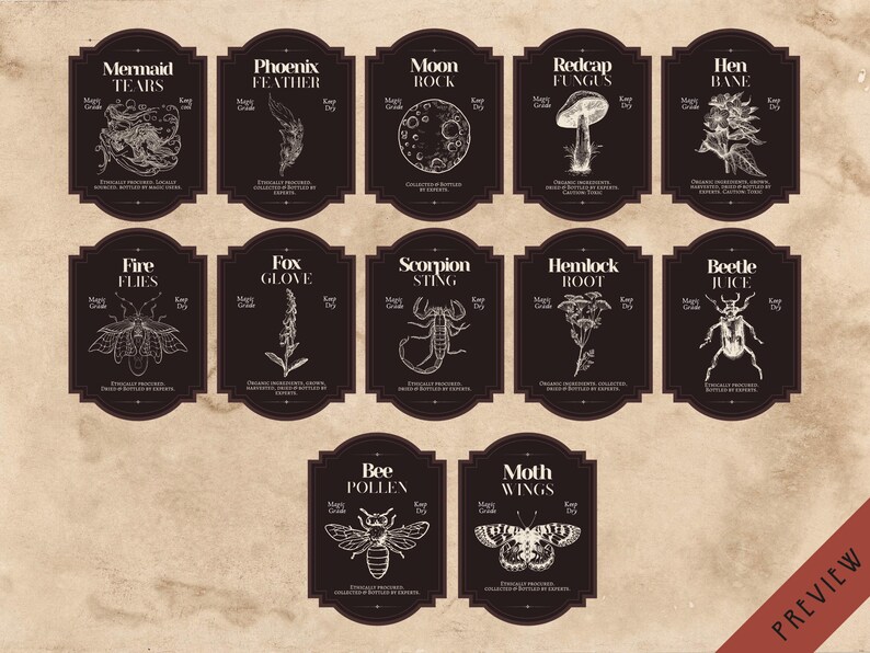 Printable Apothecary Label Set for Halloween | 3.78 X 5.23 Inches ...