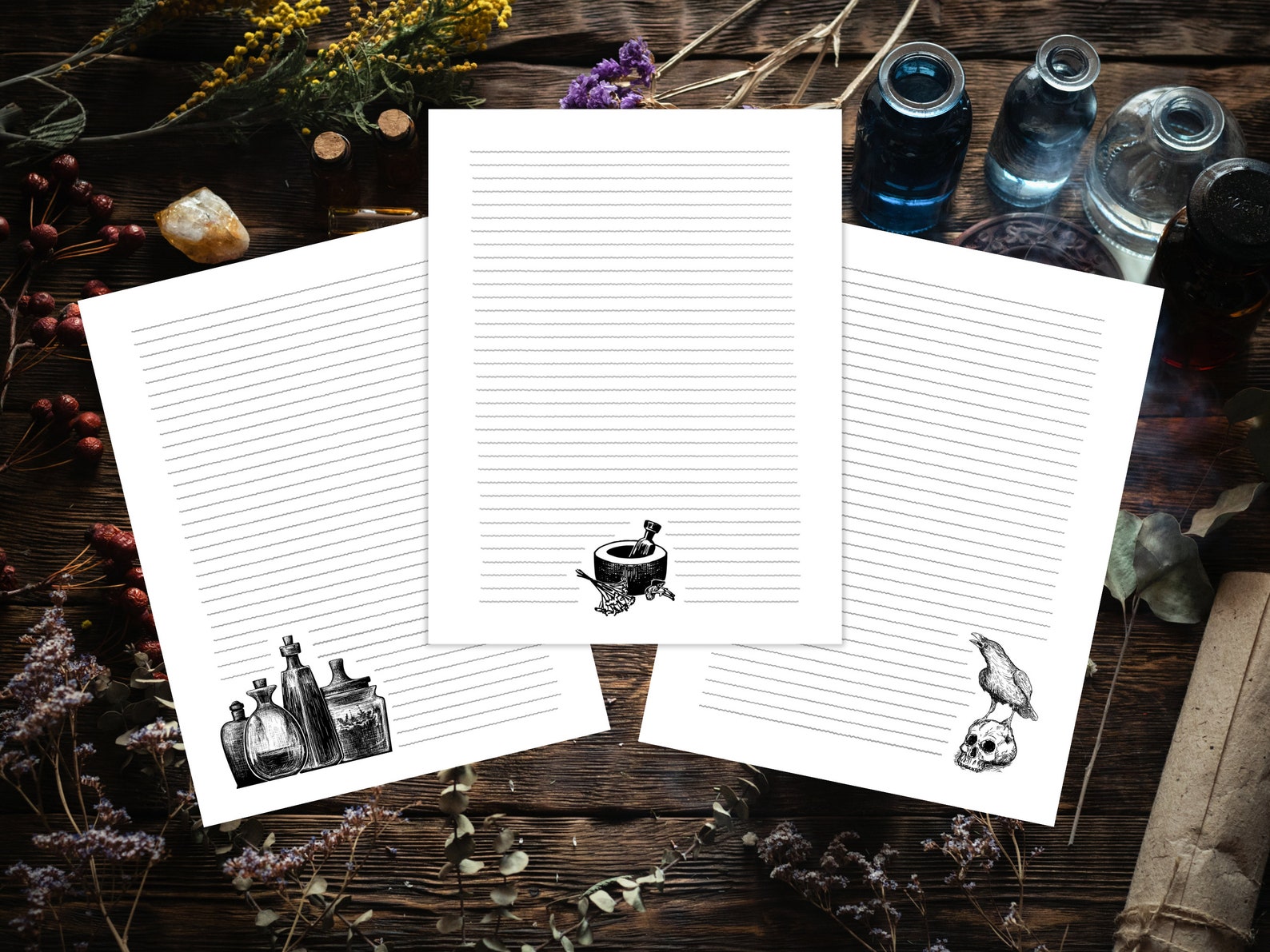 Printable Witchcraft-themed Note Pages | US Letter 8.5 X 11 Inches ...