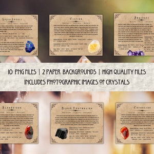 Printable Crystal Cards PART 1 | Vintage Paper Background | Crystal ...