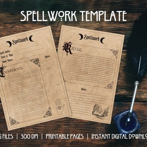 Printable Spellwork Templates | Spell Bottle Record Sheet | Witchcraft ...