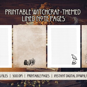Printable Witchcraft-themed Note Pages | US Letter 8.5 X 11 Inches ...