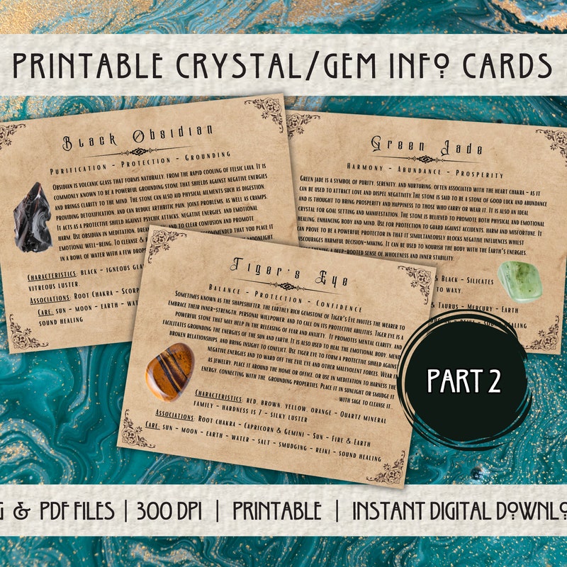 Printable Crystal Cards - Etsy