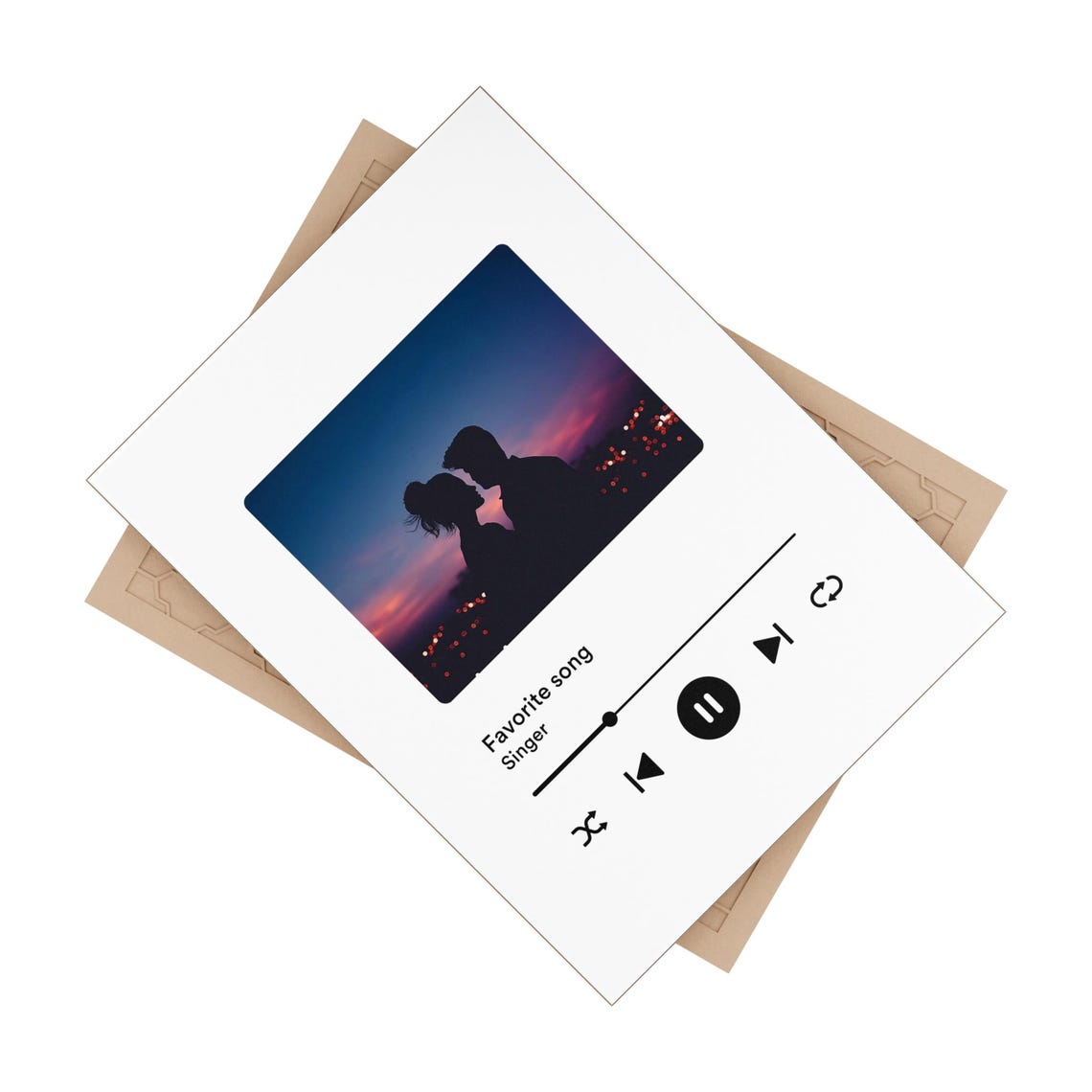 Personalized Music Player Interface Greeting Card With Couple Photo ...