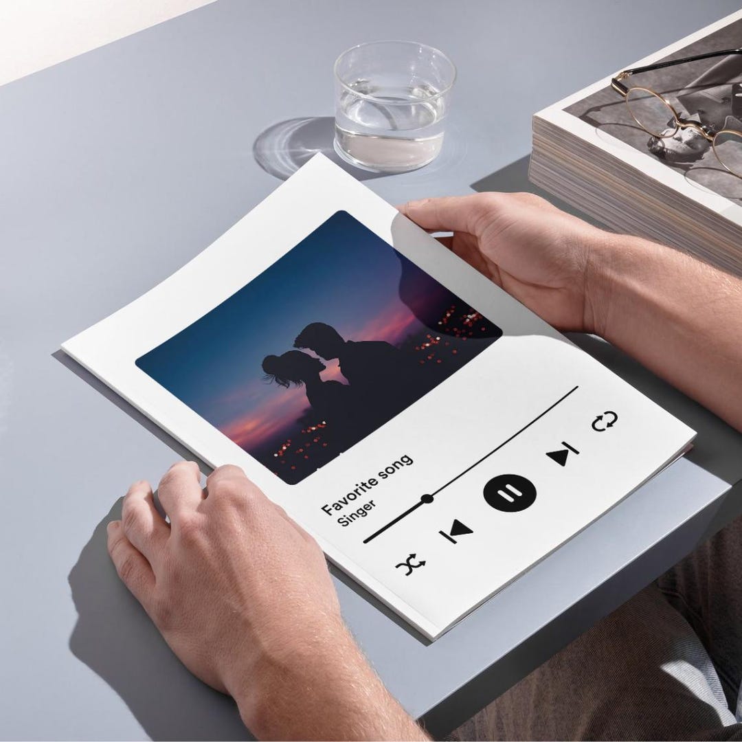 Personalized Music Player Interface Greeting Card With Couple Photo ...