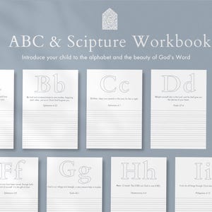 ABC & Scripture Workbook | Homeschool Printable Penmanship Copywork ...