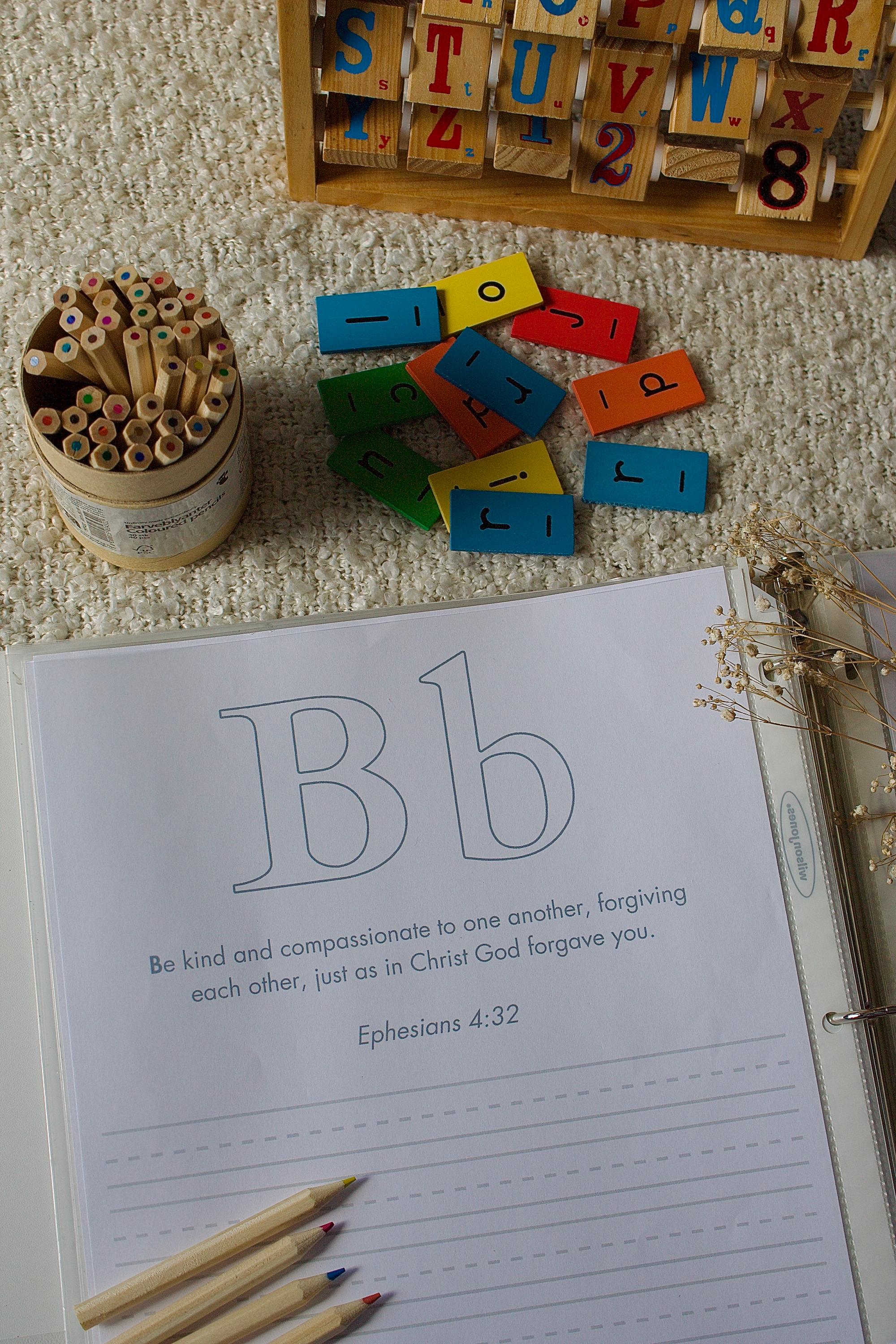 ABC & Scripture Workbook | Homeschool Printable Penmanship Copywork ...