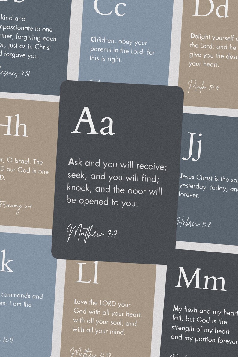 Bible ABC Flashcards Digital Gospel Based Alphabet Set Cards A-Z ...