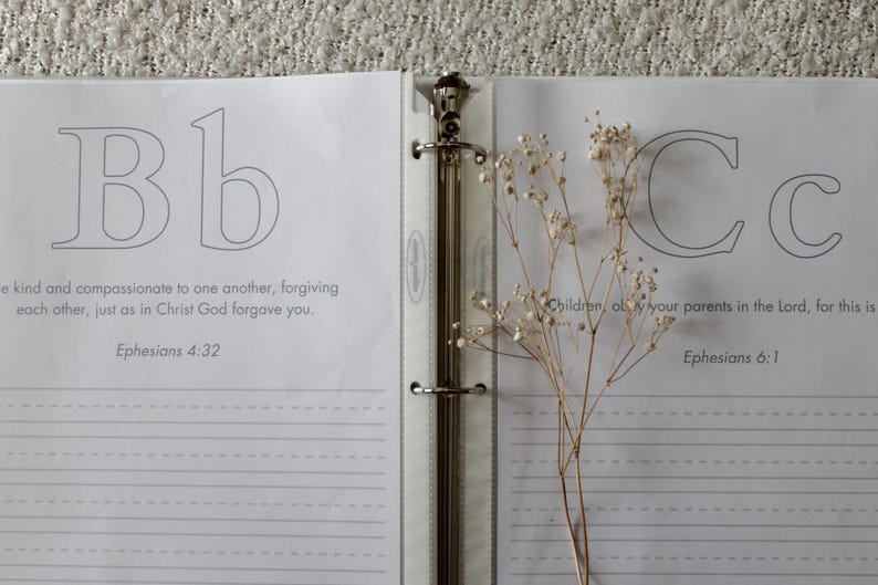 ABC & Scripture Workbook | Homeschool Printable Penmanship Copywork ...