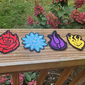 Team RWBY Embroidered Emblem Iron-on Patch SET Symbol Fabric Embroidery ...